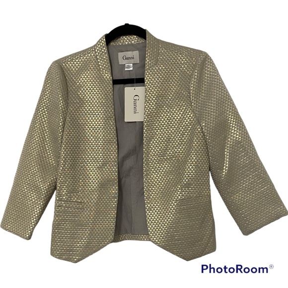 Ganni | Jackets & Coats | Nwt Ganni Anthropologie Metallic Brocade Open ...